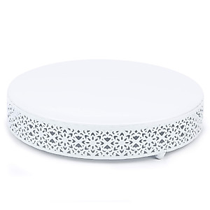 VILAVITA 3-Piece Cake Stand Set Round Metal Cake Stands Dessert Display Cupcake Stands, White