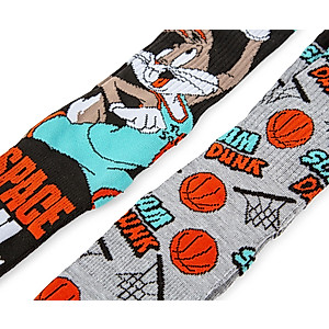 Hypnotic Socks Space Jam Unisex Athletic Crew Socks | 2 Pairs | Size 6-12,Orange