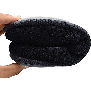 Tuiyata Black Cute Fox Animal Slippers for Women Mens Winter Warm Memory Foam Cotton Home Slippers Soft Plush Fleece Slip on House Slippers for Girls Indoor Outdoor Shoes