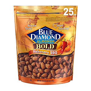 Blue Diamond Almonds Habanero BBQ Flavored Snack Nuts, 25 Oz Resealable Bag (Pack of 1)