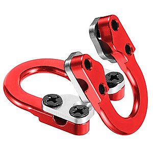 2 Sets Archery D Loop Compound Bow Metal U Nock D Ring Buckle Release Nocking Loop with Screwdrivers for Hunting Installation Accessories (Red)