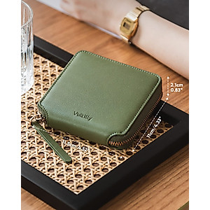 Vulkitty Women Leather Wallet RFID Blocking Bifold Slim Coin Purse Credit Card Holder with Zipper Pocket Case