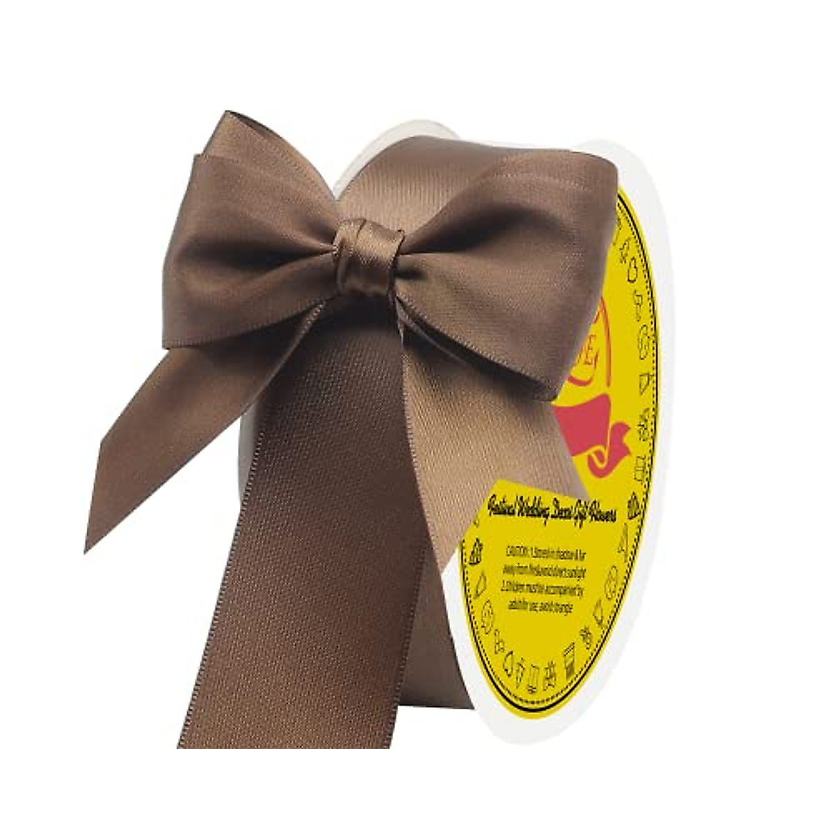 LEEQE Double Face Brown Satin Ribbon 1-1/2 inch X50 Yards Polyester Brown Ribbon for Gift Wrapping Very Suitable for Weddings Party Invitation Decorations and More