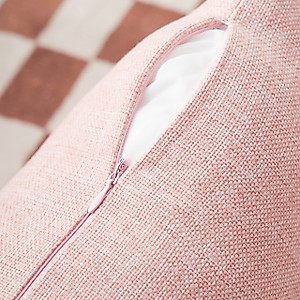 Home Brilliant Pillow Covers 18x18 Set of 4 Farmhouse Decorative Throw Pillow Covers Burlap Linen for Couch Sofa Garden Indoor, 18 x 18 inch, Burgundy