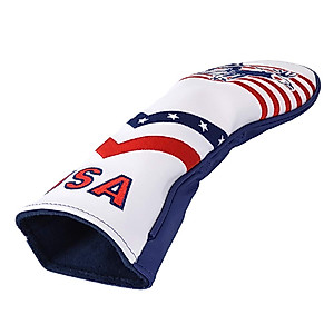 GOOACTION USA Eagle Golf Club Fairway Wood Head Cover American Stars Stripes Flag Pattern Design Leather Patriotic 3 5 Woods Headcover