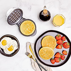 Uncanny Brands Death Star Mini Waffle Maker - Star Wars Small Kitchen Appliance