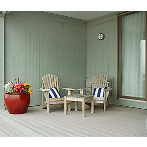 CORAMDEO Outdoor 8” Round LED Nautical Bulkhead Light, Flush Mount for Wall or Ceiling, Wet Location, 75W of Light, 900 Lumens, 3K, Black Cast Aluminum with Frosted Glass Lens