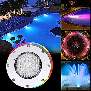 LED Pool Light, IP68 Waterproof Underwater Light, 72W 360LED RGB Pool Light with Remote Control for Swimming Pool, Rockery, Aquarium, Garden, Fountain(AC12V)