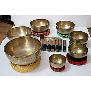 Chakra Healing Tibetan Singing Bowl - Set of 7 - Hand Hammered Tibetan Meditation