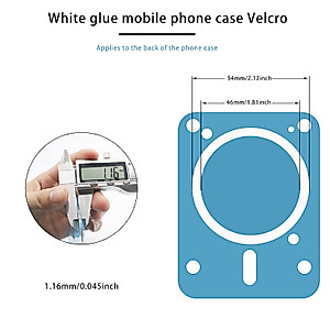 Mgesafe Magnet Sticker, Magnetic Phone case Sticker, Compatible with MagSafe Accessories and Qi Wireless Charger, Suitable for All Smart Phones and iPhone Series