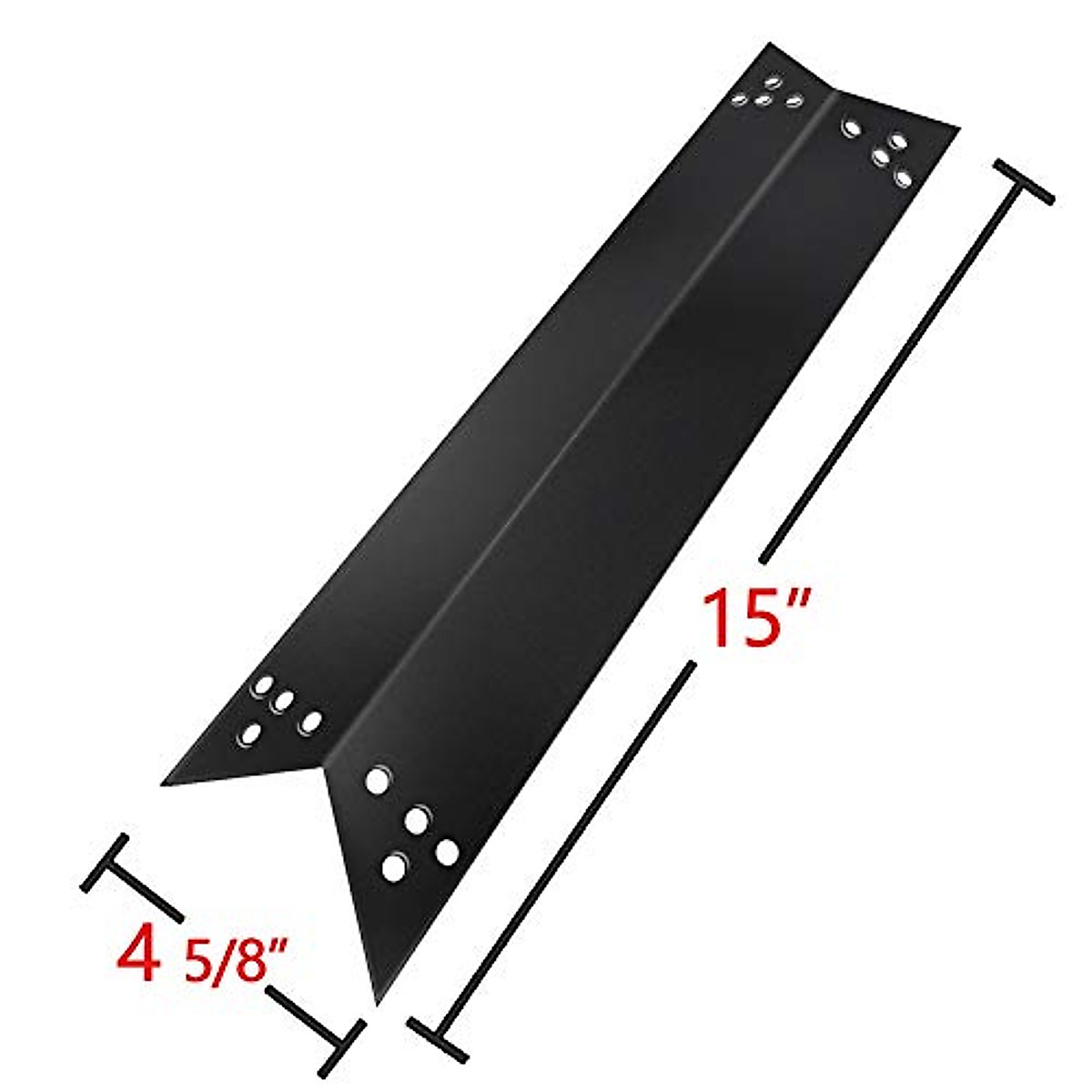 Hongso 15 Inches Porcelain Steel Grill Heat Plates for Charbroil 463411911, 463411512, Kenmore Sears, K-Mart, Nexgrill, Tera Gear Model Grills, 4-Pack PPZ681