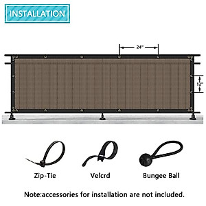COARBOR 14'x62' Privacy Fence Screen Cover Mesh Blocker with Brass Grommets 180GSM Heavy Duty Fencing for Outdoor Back Yard Patio and Deck Backyard Garden Blocking Neighbor Brown-Customized