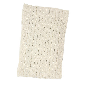 Aran Crafts Irish Shamrock Soft Cable Knitted Scarf 9"x60" (100% Merino Wool)