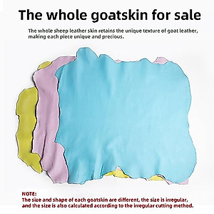 WUTA Goat Leather Skin Natural Vegetable Tanned Goatskin Whole Goat Skin Genuine Leather NO Holes & Cuts for Arts and Crafts (6 sq. ft, Purple)