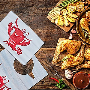 Geyoga 30 Piece lobster Bibs 23 Inch Crawfish Boil Seafood Boil Party Supplies Crab Plastic Seafood Funny Bibs for Adult Size