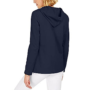 Karen Scott Women's Zip Front Hoodie Blue Size Large