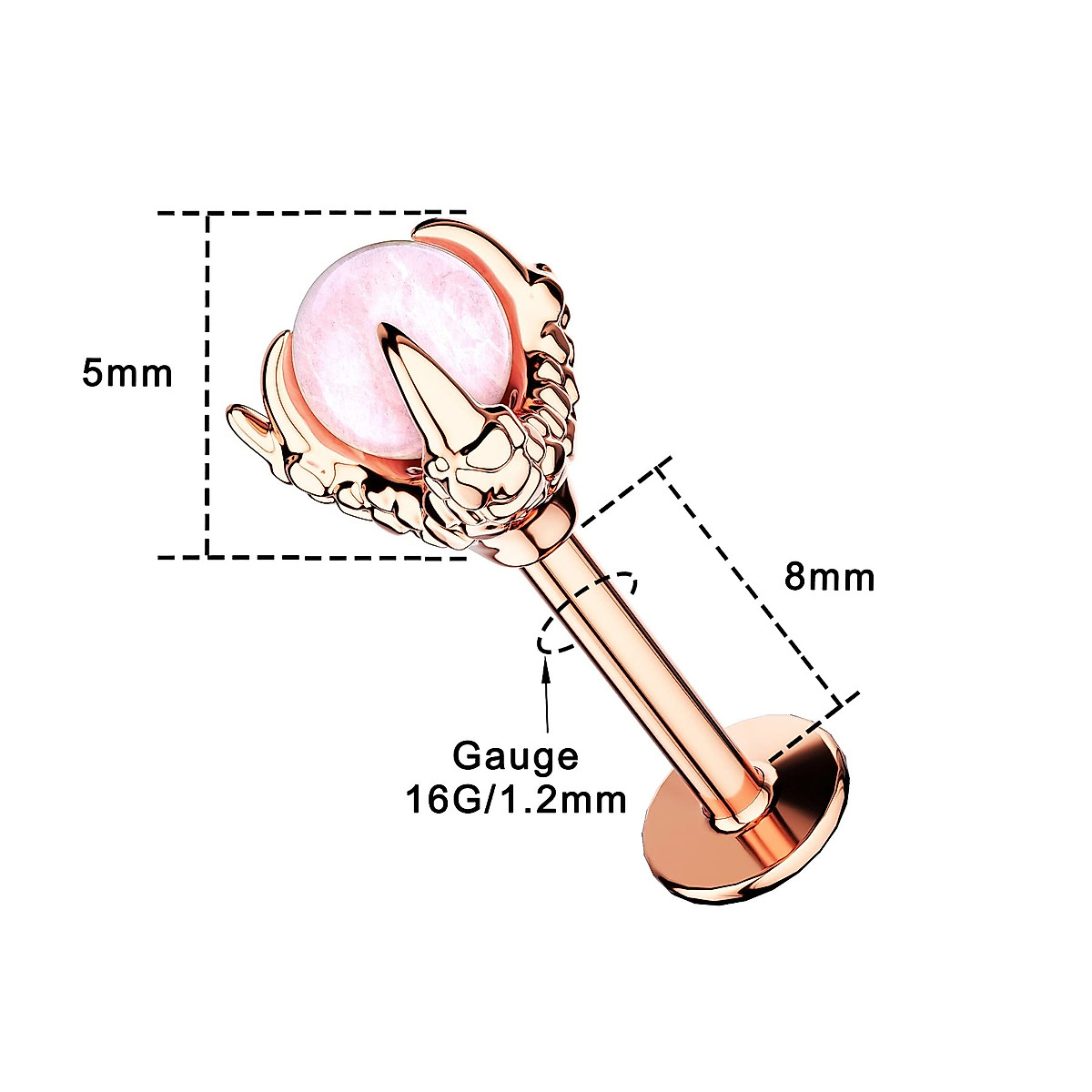 OUFER Helix Earrings 16G Stainless Steel Dragon Claw Tragus Stud Earrings Ear Piercing Jewelry Labret Monroe Lip Rings