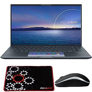 ASUS ZenBook 14" Ultra-Slim Intel i7-1165G7 8GB/512GB SSD Laptop UX425EA-EH71 10 Bundle with Deco Gear Medium Sized Pro Gaming Mouse Pad + Bytech Wireless Mouse
