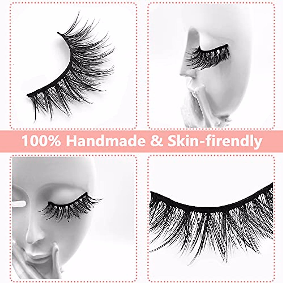 30 Pairs 20MM False Eyelashes pestañas Wholesale 6 Styles Mixed Lashes 3D Fluffy Volume Dramatic Faux Mink Eyelashes Pack（303）