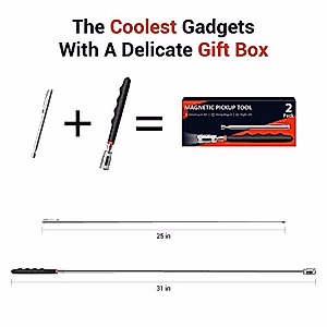 LED Light Magnet Pickup Tool Set - Gift for Men Christmas Gift Stocking Stuffers Birthday Gift Idea Cool Gadgets for Men Him Dad Husband LED Light Magnet Grabber Tool for Men Who Have Everything