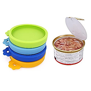 COMTIM 3 Pack Cat Food Can Lids, Silicone Small Pet Food Can Lids Covers for 3 oz Cat Food Cans