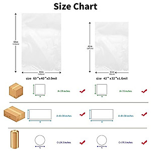 Xsourcer Clear Large Storage Bags, Pack of 6, 32 x 42" Dustproof Space Saver Bag, 1.6 Mil Jumbo Moistureproof Storage Bag, Waterproof Storage Bag for Humidifer, Floor Fan, Blanket, Comforter and More