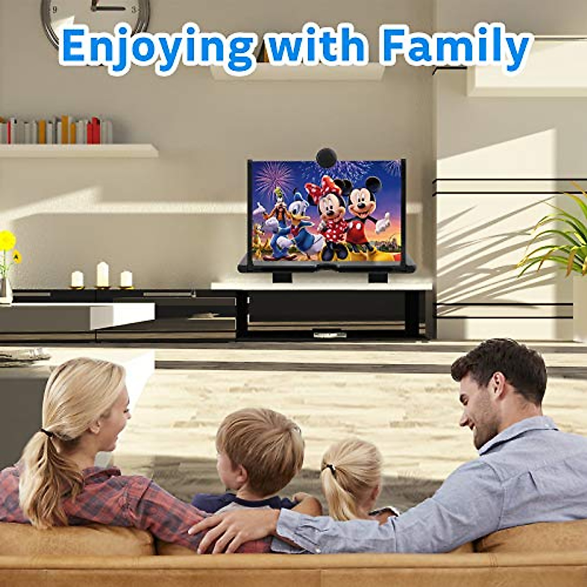 Screen Magnifier for Cell Phone, 14" 3D HD Mobile Phone Screen Amplifier with Folding Stand Holder, Magnifying Projector Screen Enlarger for Movies, Videos, Gaming - 3X Magnification Anti-Reflective