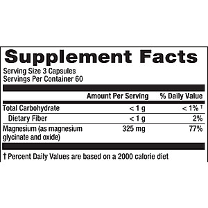 Natural Vitality Calm, Magnesium Glycinate Supports Bone, Muscle, Heart, & Nerve Health, Non-GMO, Vegan, Gluten Free 180ct