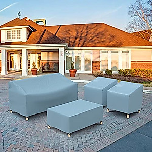 MUTUSHI Patio Furniture Cover Set 4 Piece Outdoor Furniture Cover Waterproof, Thicker Heavy Duty Lawn Outdoor Patio Furniture Set Covers -Twilight Blue