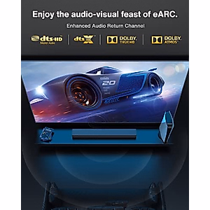 8K HDMI Cable 2.1 Certified 48Gbps 6.6ft/2m IVANKY Ultra High Speed HDMI 2.1 Cable Braided Cord 8K@60Hz 4K@120Hz, DTS:X, eARC HDR 12 HDCP 2.2&2.3, RTX 3090, Dolby for Roku TV/PS5/PS4/Xbox/HDTV/Blu-ray