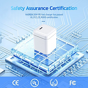 NASREIN PD Fast Charger 20W,2-Pack USB-C Power Adapter Wall Charger PD3.0 USB Type C Charging Box Brick Plug Block Cube for ipad,iPhone 13/12/11,AirPods,Sumsung Galaxy,Moto,Pixel,Android Cell Phones