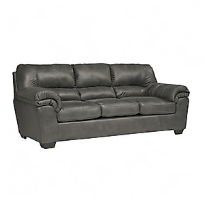 Signature Design by Ashley Bladen Faux Leather Sofa, Gray