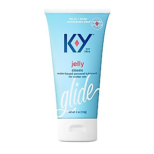 K-Y Jelly Water Based Lube For Sex, Anal Lube, Non-Greasy Water Based Personal Lubricant, pH Friendly Sex Lube Can Be Used With Sex Toys For Women & Male Sex Toys, Condom Friendly Personal Lube, 4 OZ