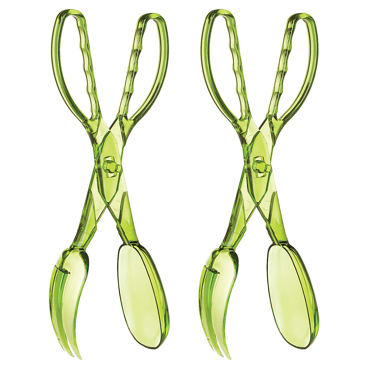 HIC Kitchen Salad Tongs, Hinged Design, Detachable Fork and Spoon, Set of 2