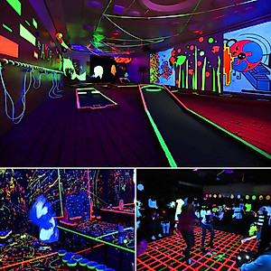 Tonsiv Adhesive Black Light Tape Sets, 6 Colors Neon Gaffer Cloth Tape, Fluorescent UV Blacklight Glow in The Dark Tape for UV Party (0.6 inch x 16.5 feet)