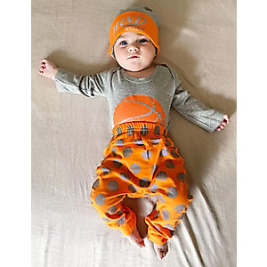 COSLAND Baby basketball Outfit Infant Boys Cotton Pant Sets, Gray, Newborn