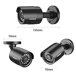 ANNKE 1080p HD-TVI Security Surveillance Camera for Home CCTV System, 2MP Bullet BNC Camera with 85 ft Super Night Vision, IP66 Surveillance Weatherproof Add–on Wired Camera - E200