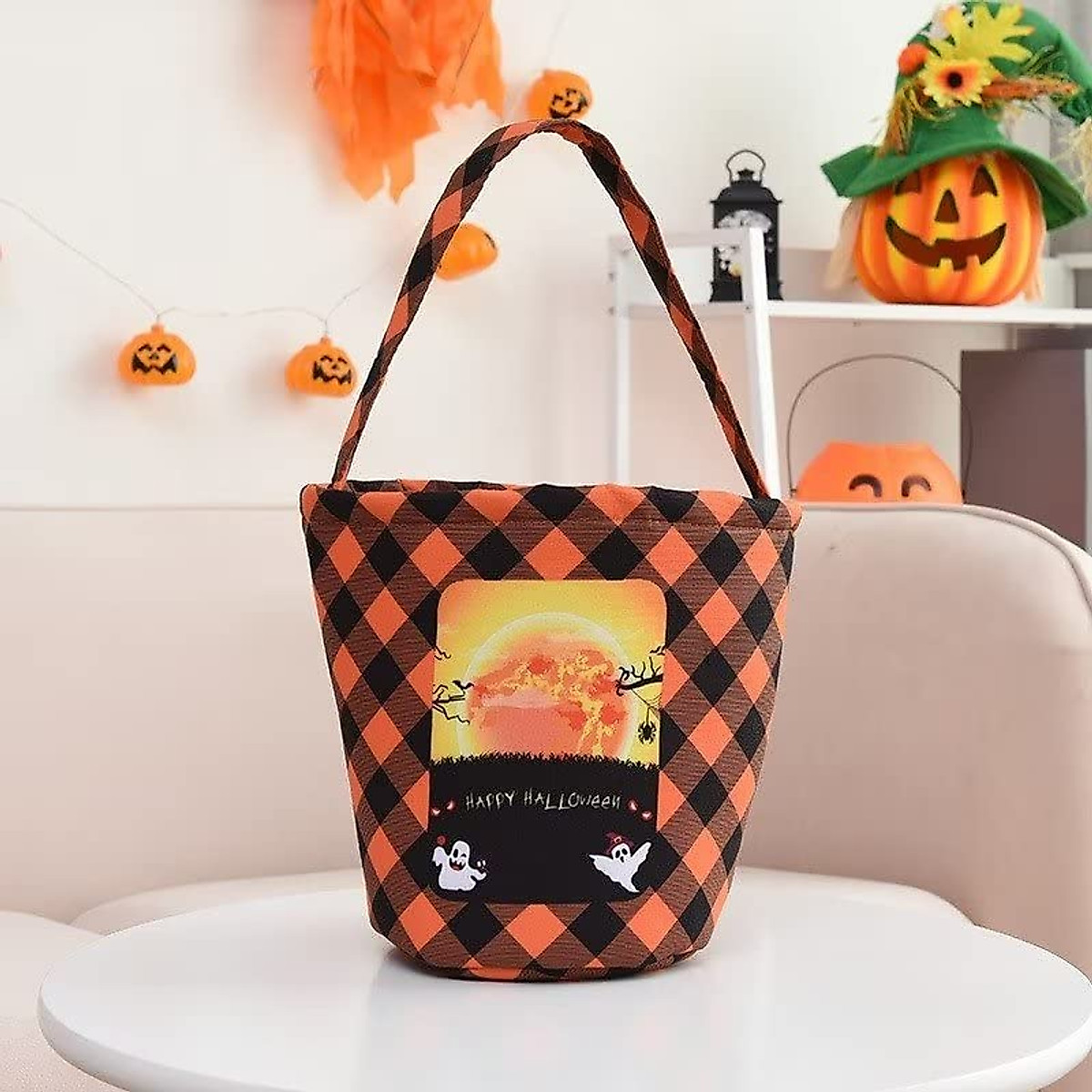 Halloween Trick or Treat Bags Halloween Candy Buckets Fabric Tote Gift Bags for Halloween Parties