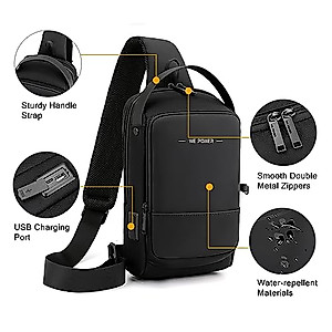 FASNAHOK Sling Bag Crossbody Backpack for Men Women Multipurpose Shoulder Chest Casual Daypack for Travel Hiking Cycling