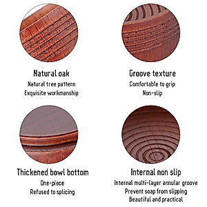 HURRISE Wooden Shaving Soap Bowl, Unbreakable Shaving Cup Soap Bowl Shaving Mens Shaving And Grooming Sets Shave Soap Cup,Smooth Shaving Mug Bowl For Shaving Mug Bowl