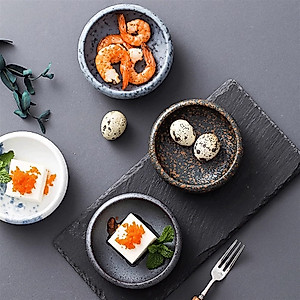 TOOSII Snack Bowls Japanese Ceramic Dipping Plate 4oz Porcelain Bowl Soy Sauce Dish Dessert Soup Side Dish Salad Cereal Dish Dinnerware (Color : C)