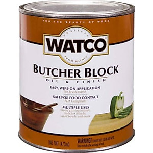 Watco 241758 Butcher Block Oil & Finish, 16 oz, Clear
