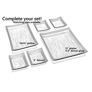 GAC Large 13 Inch Tempered Glass Tray Square Glass Platter Break and Chip Resistant – Oven/Microwave Safe – Dishwasher Safe – Decorative Charger Plate, Glass Serving Tray