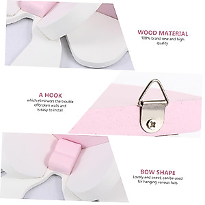 TOVINANNA Wood Floating Shelf, Cute Wooden Bow Tie Rack for Wall, 7.9" Folating Storage Shelves Kawaii Princess Room Decor for Bedroom, Office