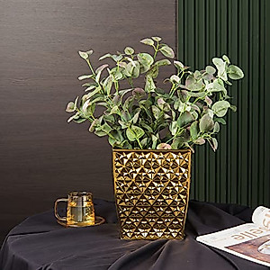 RXLVCKY Gold Bathroom Accessory Set, 5-Piece Ceramic Bathroom Decorations Accessories Sets Includes Lotion Dispenser, Toothbrush Holder Tumbler and Soap Dish