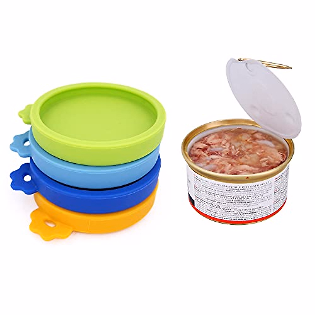 COMTIM 3 Pack Cat Food Can Lids, Silicone Small Pet Food Can Lids Covers for 3 oz Cat Food Cans