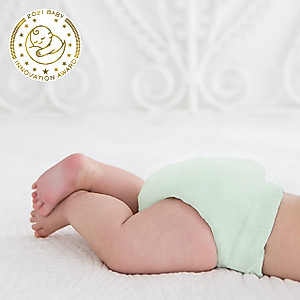 SmartNappy by Amazing Baby, NextGen Hybrid Cloth Diaper Cover + 1 Tri-fold Reusable Insert + 1 Reusable Booster, Pastel SeaCrystal, Solid, Size 3, 12-25 lbs, Green