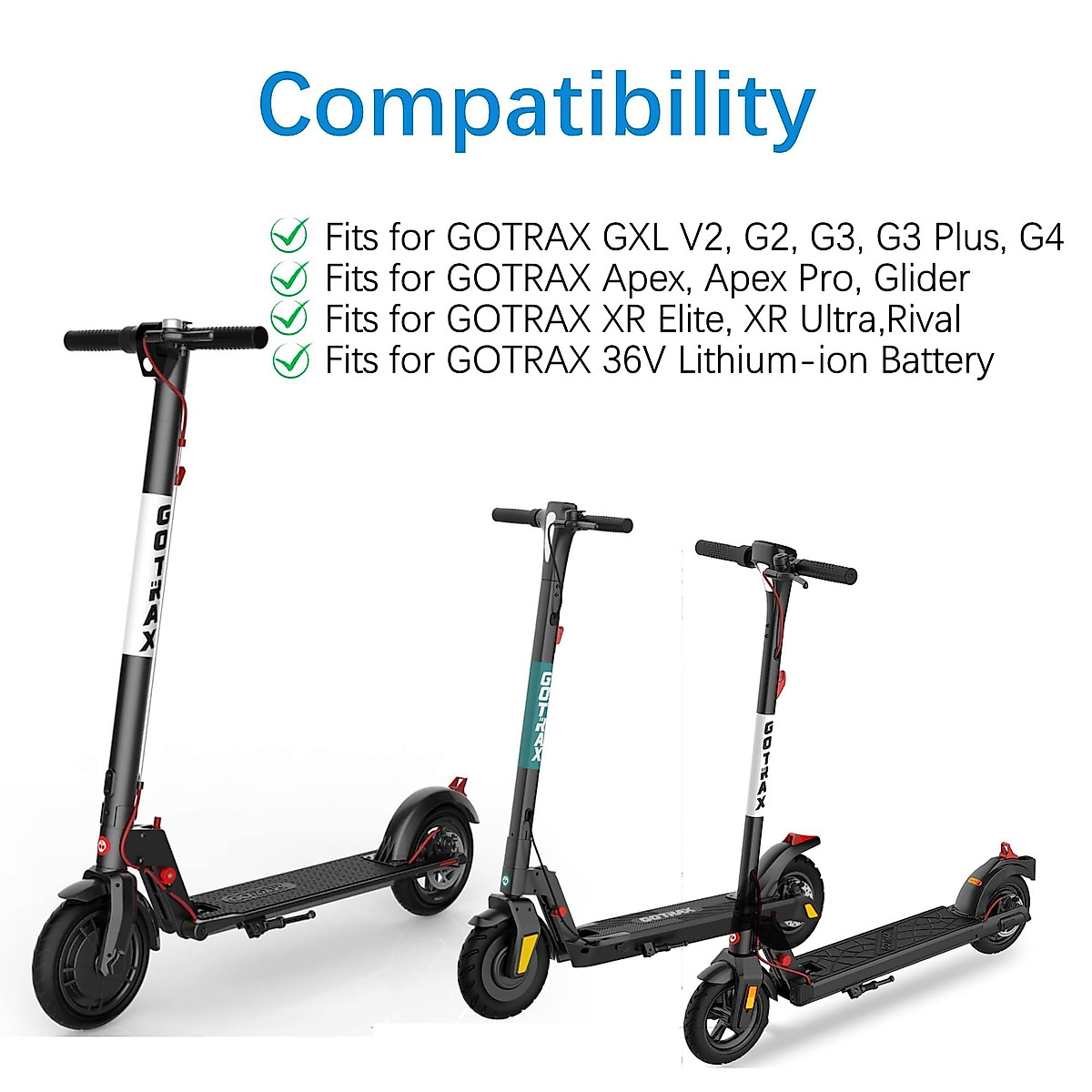 BXIZXD 42V Electric Scooter Battery Charger, Power Adapter for GOTRAX GXL V2, G2, G3, G4, Apex, Glider, XR Elite, XR Ultra Electric Bike with 36V Lithium Battery