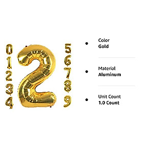 PartyMart Gold Foil Balloons Number 2, 42 inch