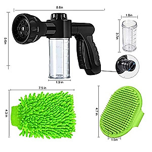 High Pressure 8 in 1 Car Wash Brush Foam Gun,Garden Hose Nozzle Foam Cannon Bottle Soap Sprayer,Watering Plants,Showering pet,Wash Car(Black)